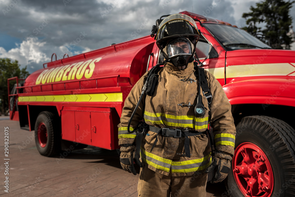 bombero latino Stock Photo | Adobe Stock