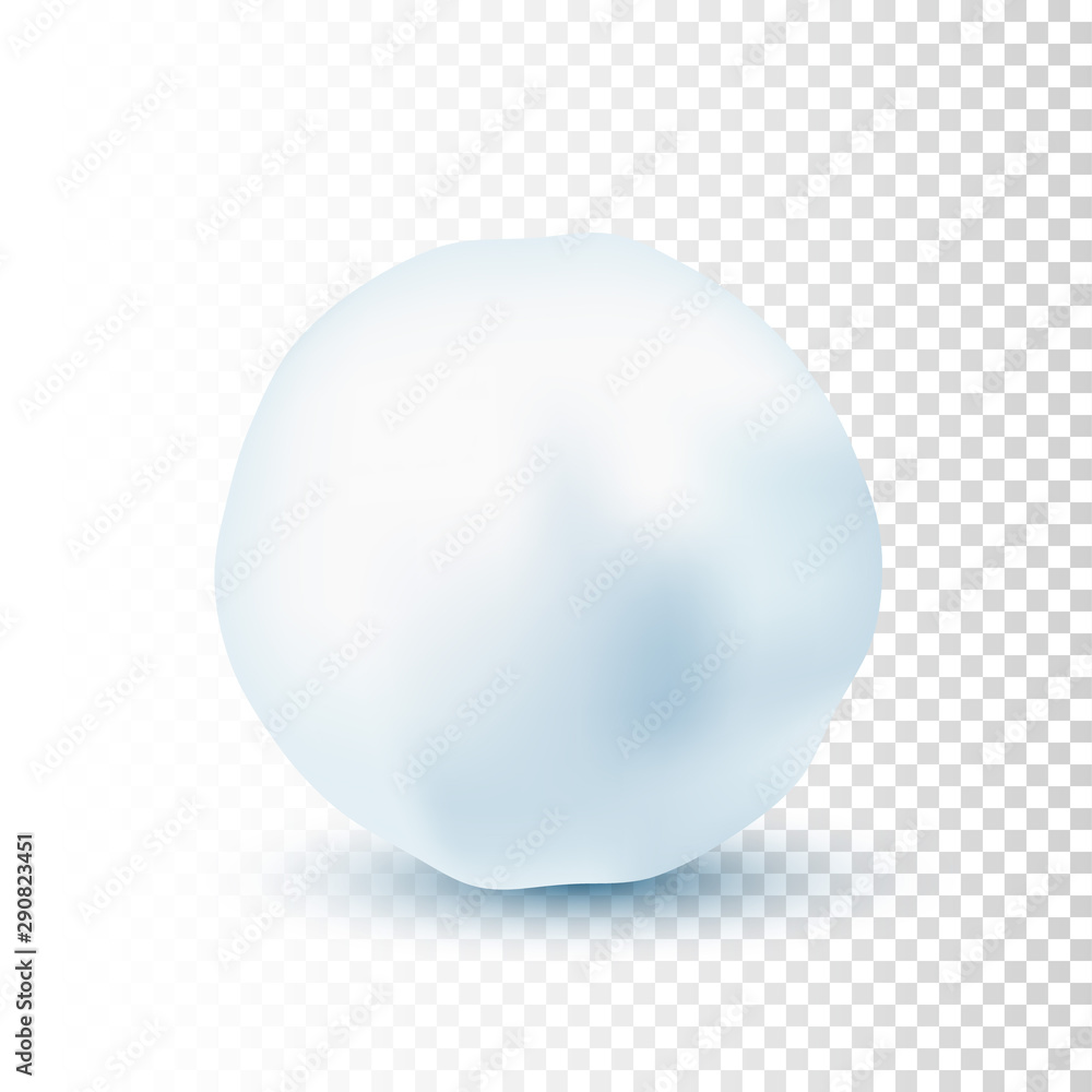 Snowball isolated on transparent background. Frozen ice ball. Winter ...