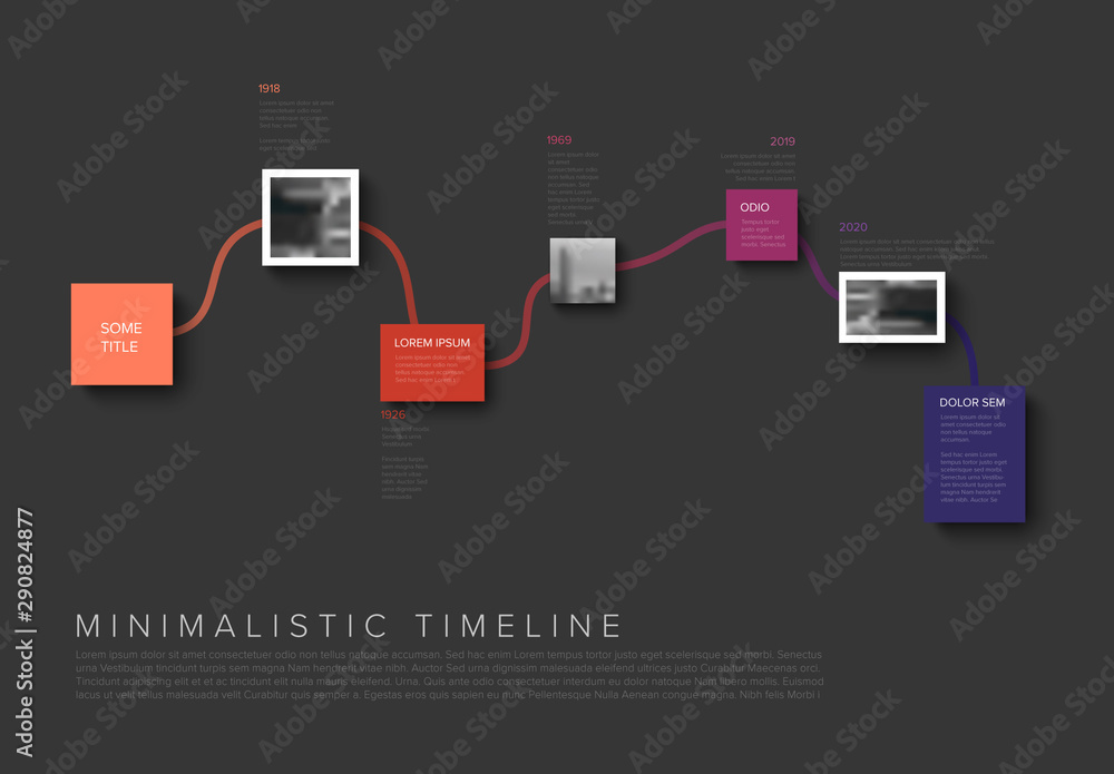 Minimalist Timeline Infographic Stock Template | Adobe Stock