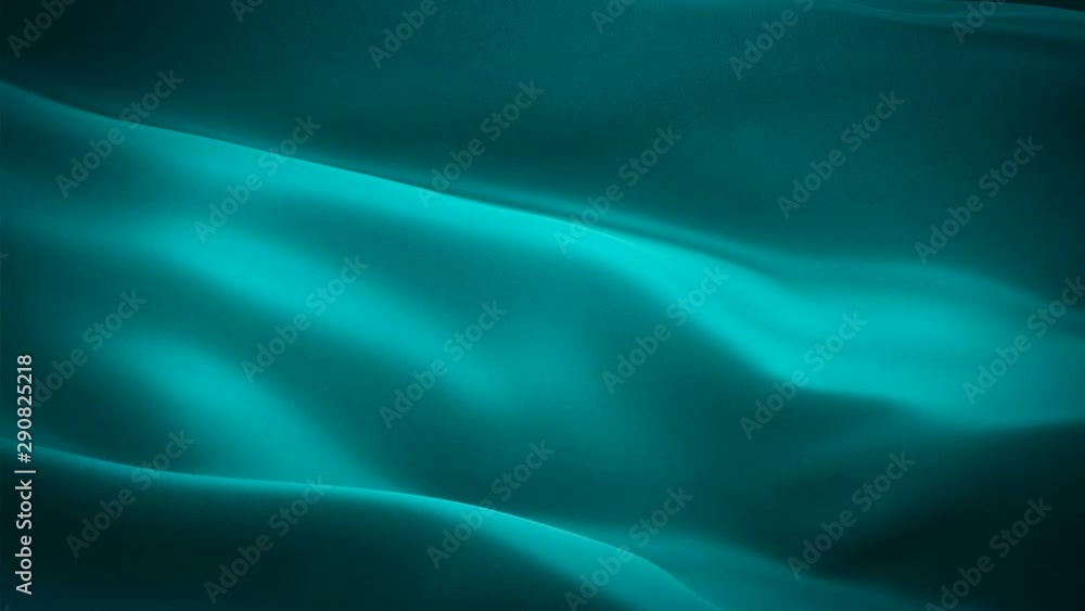 Teal background flag video waving in wind. Realistic Dark cyan ...