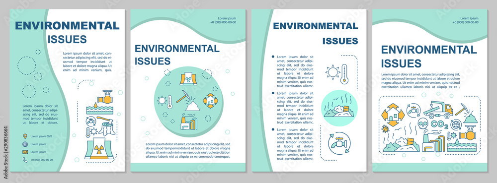 Environmental issues brochure template. Flyer, booklet, leaflet print ...