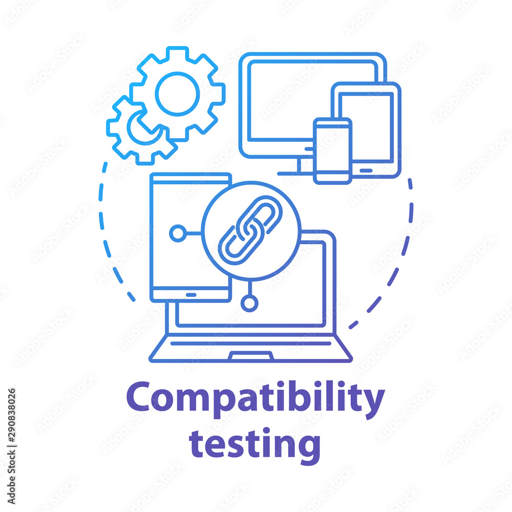 Compatibility testing concept icon. Non-functional examination ...