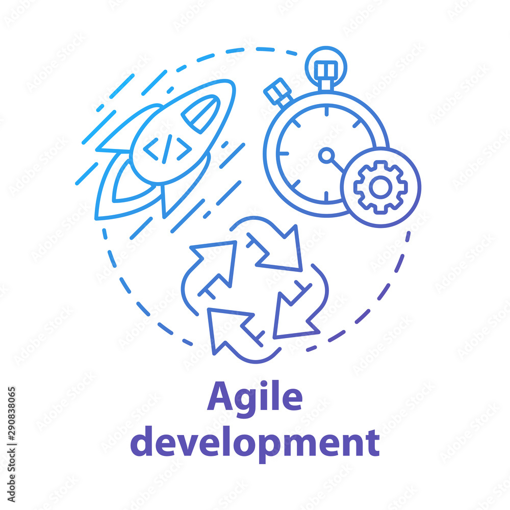Agile development concept icon. Short term teamwork. Strategic ...