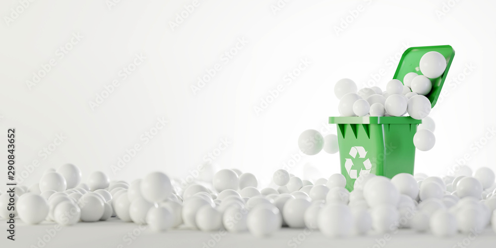 Plastic waste and recycle problem concept, original 3d rendering Stock ...