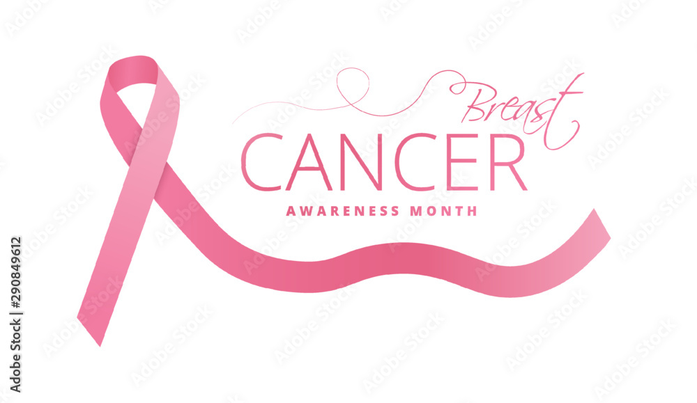 Breast cancer october awareness month pink ribbon spring poster ...