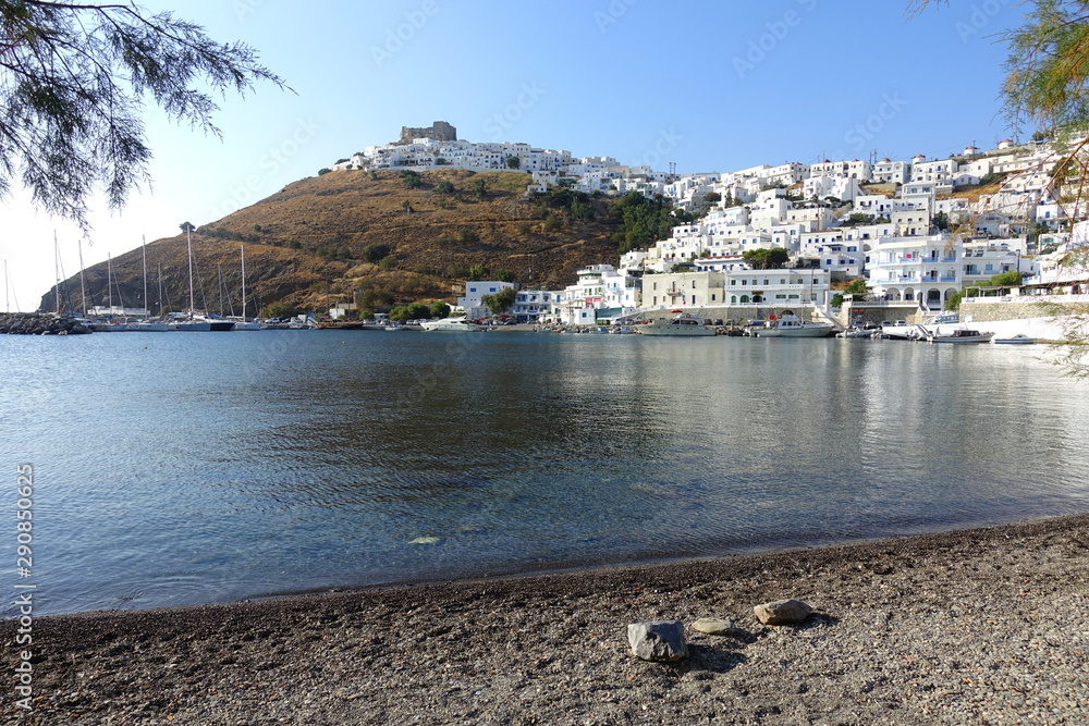 Iconic castle of Astypalaia island and picturesque village as seen from ...