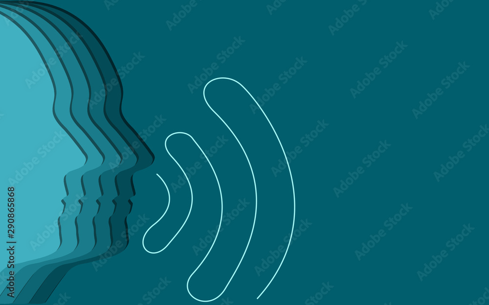 Communication with human head speech Stock Illustration | Adobe Stock
