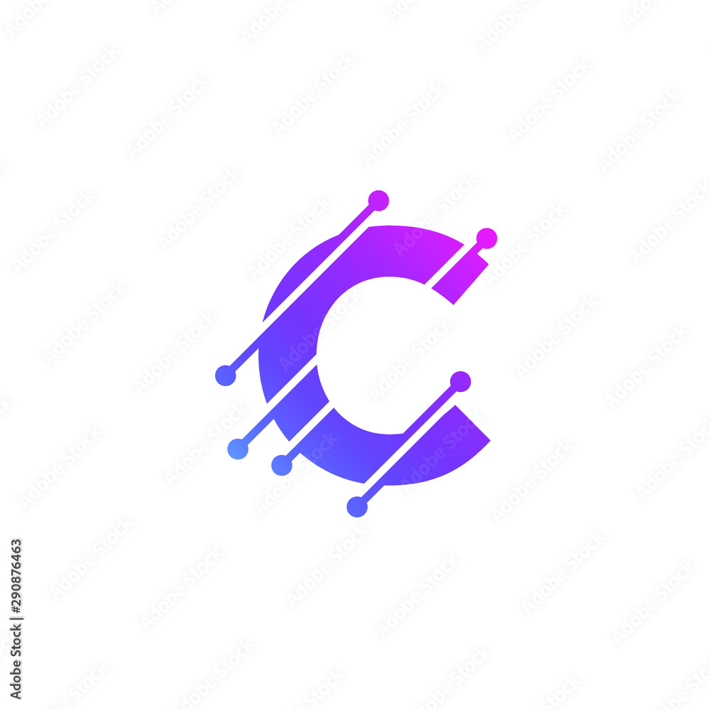 Letter Logo Science Technology. Connected Dots Letter Design Vector ...