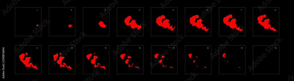 fire explosion effect. fire sprite sheet for games, cartoon, motion or ...