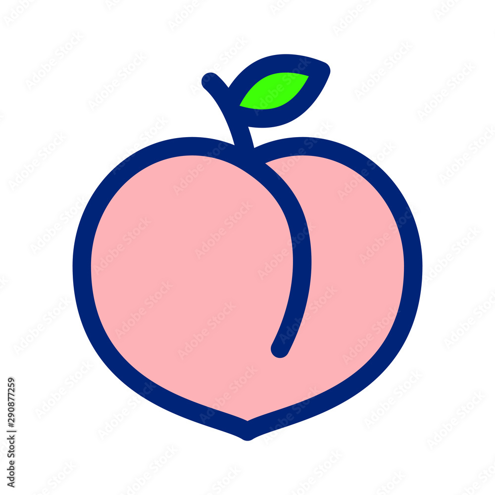 Peach Icon Stock Vector | Adobe Stock