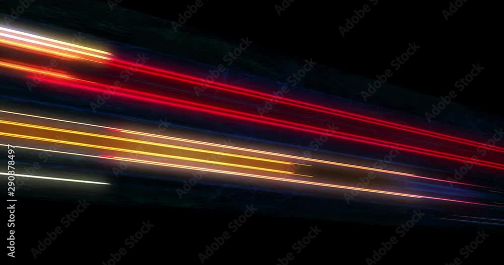 Super fast car night traffic lights. City life, urban scene, car light ...