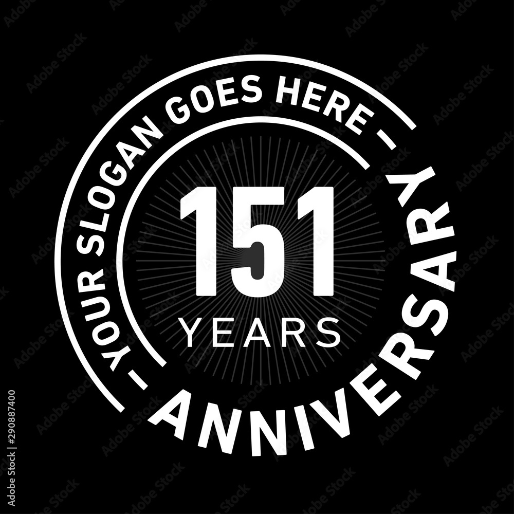 151 years anniversary logo template. One hundred and fifty-one years ...