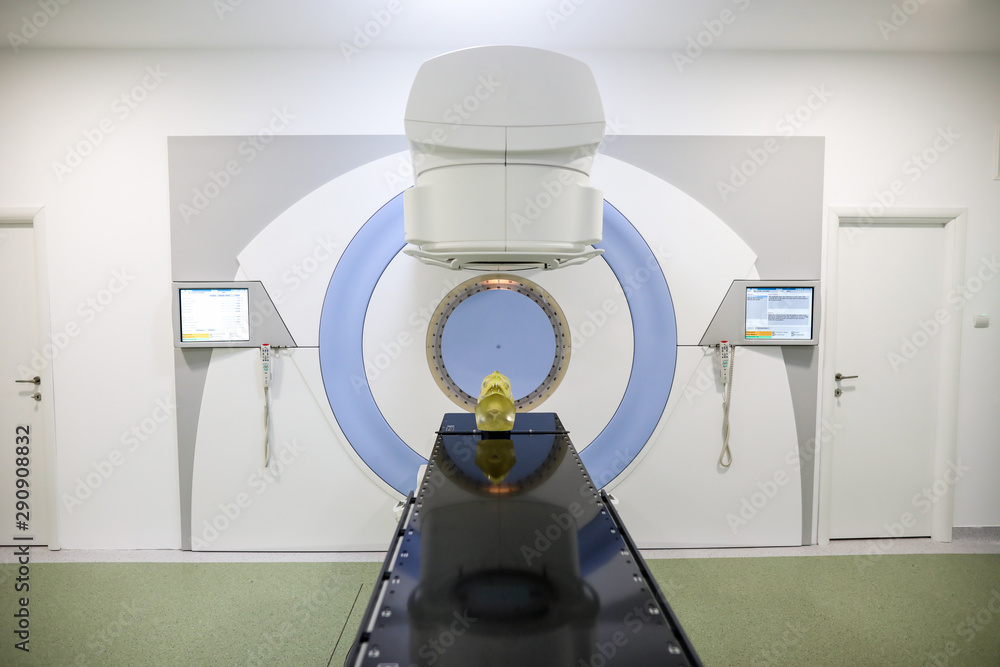 Human tissue mimicking mannequin head on a medical linear accelerator ...