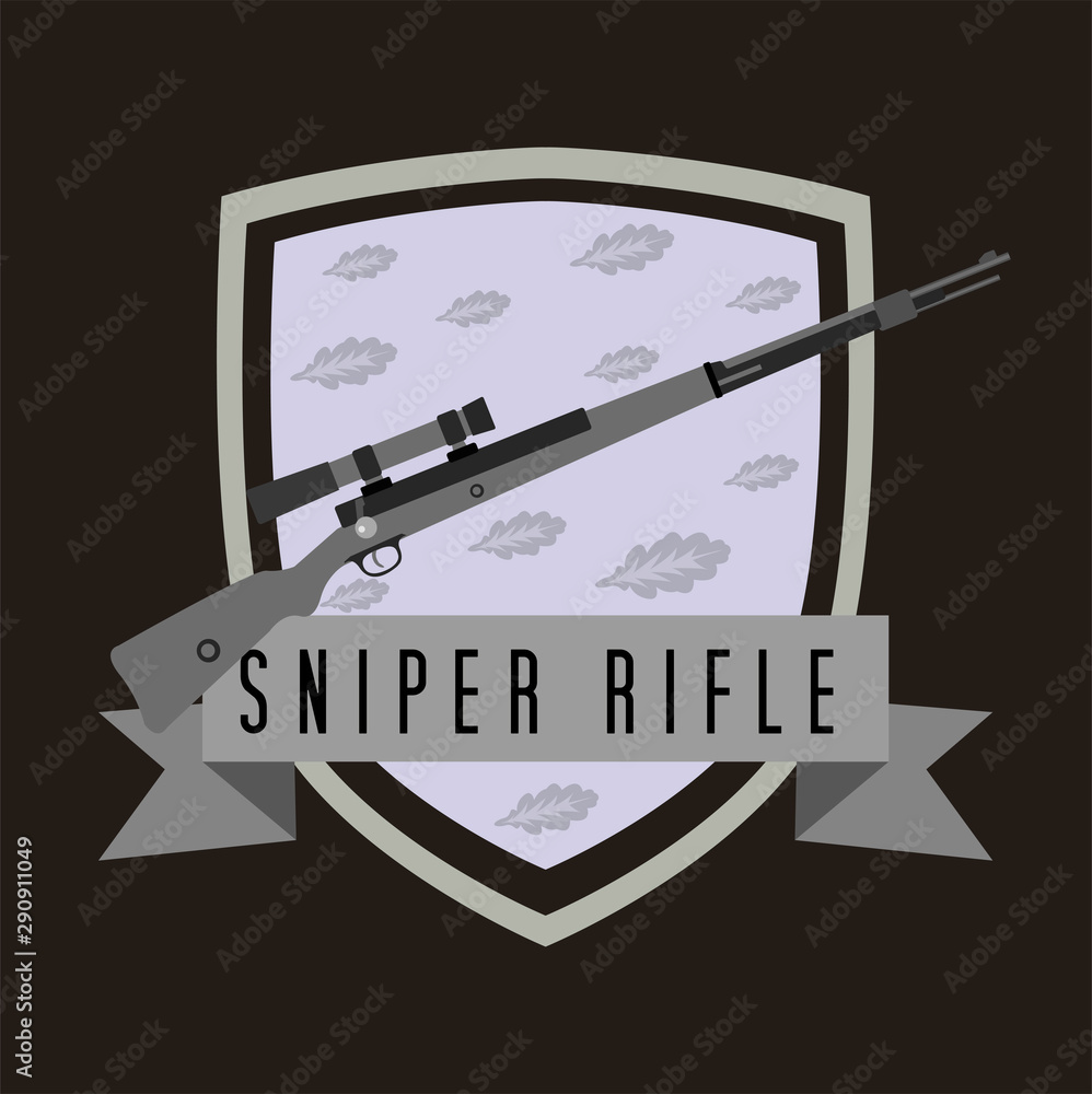 World War I logo premium badge sniper rifle. Illustration. Stock ...