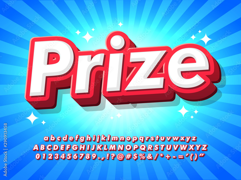 pop poster template for headline text effect, 3d extrude font with soft ...