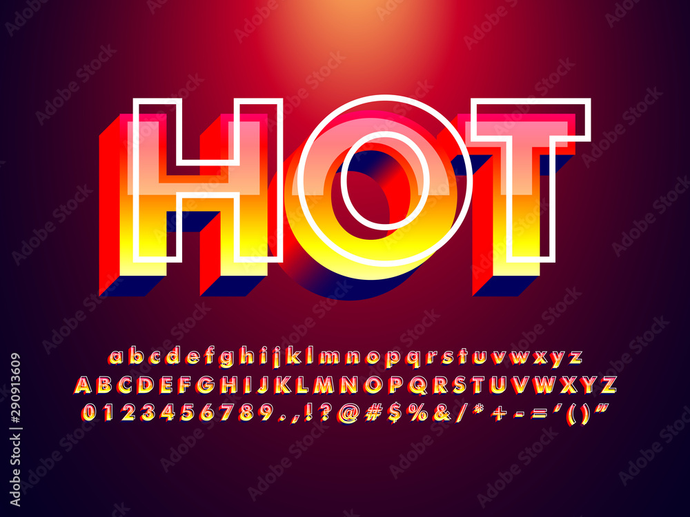 red text effect with detailed glass effect and hot color, thermal hot ...