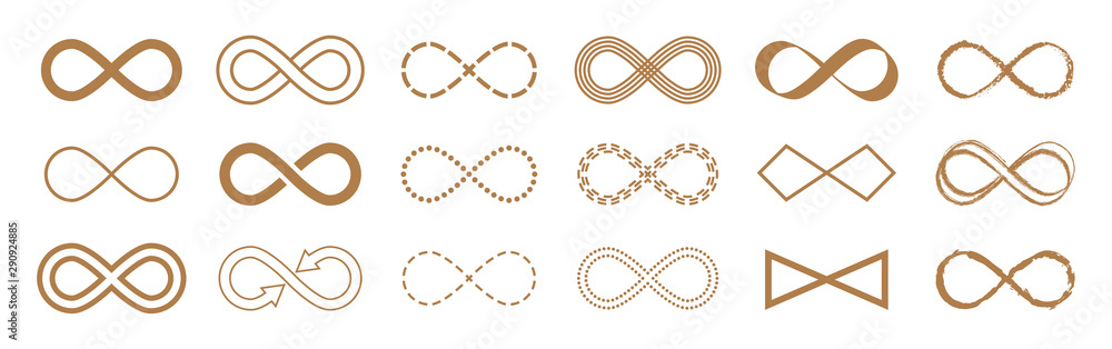 Infinity symbol vector set n white background. Stock Vector | Adobe Stock