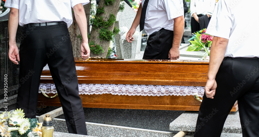 funeral ceremonies, coffin in morgue , coffin in funeral Stock Photo ...