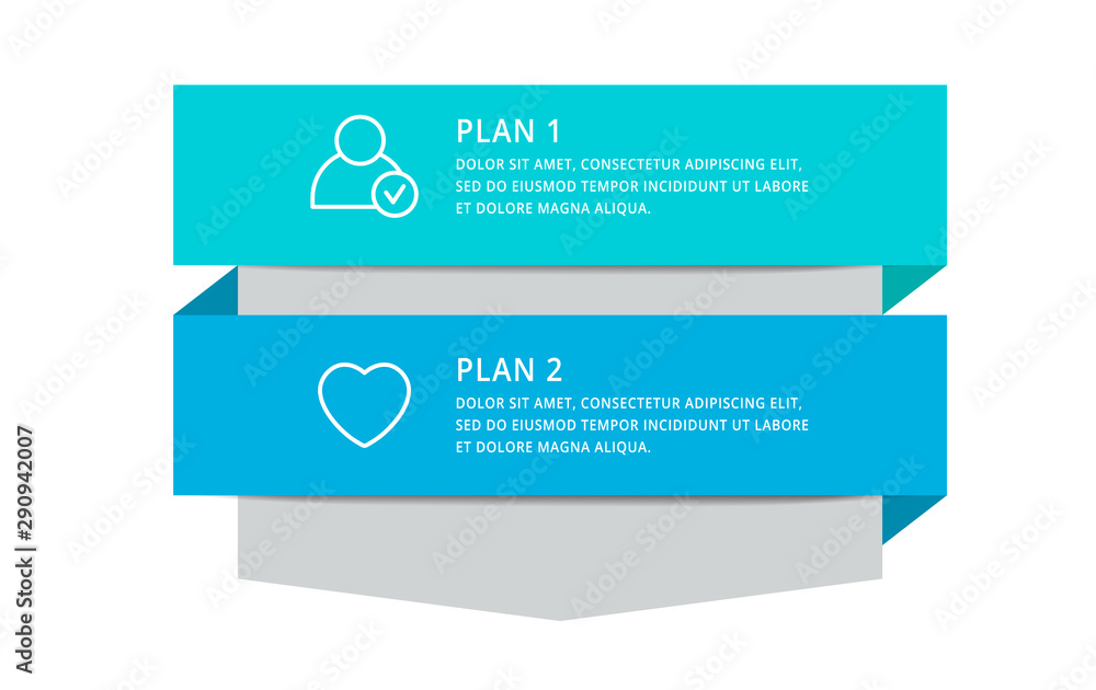 Vector modern infographic template arrow for two diagrams, graph ...