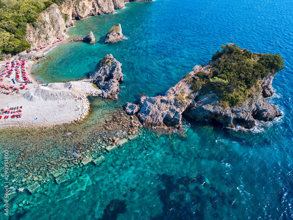 Foto de Aerial view of Sveti Nicola, Budva island, Montenegro. Hawaii ...