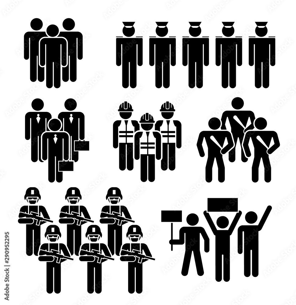 Group of People Worker from Different Profession. People Figure ...