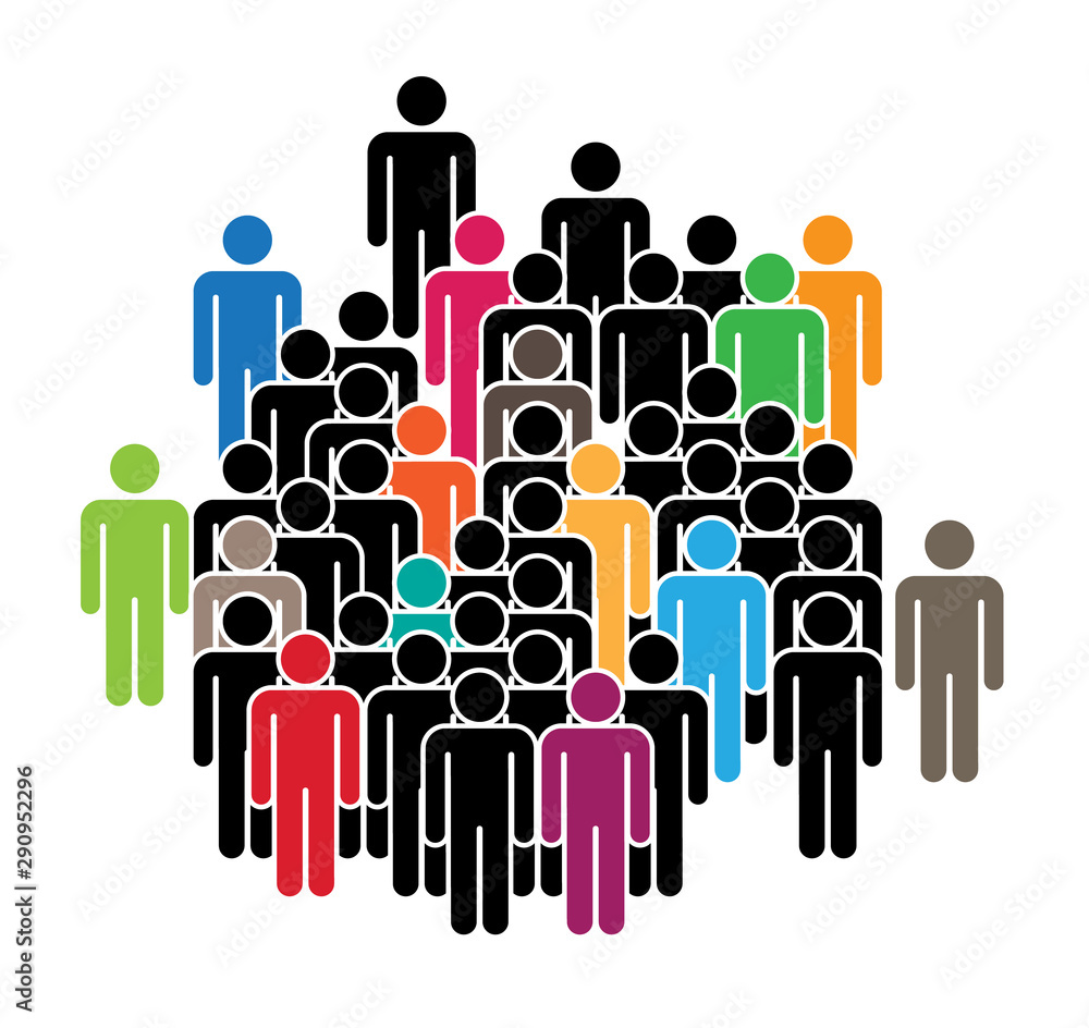 Group of People. People Figure Pictogram Icons. Crowd signs. Stock ...