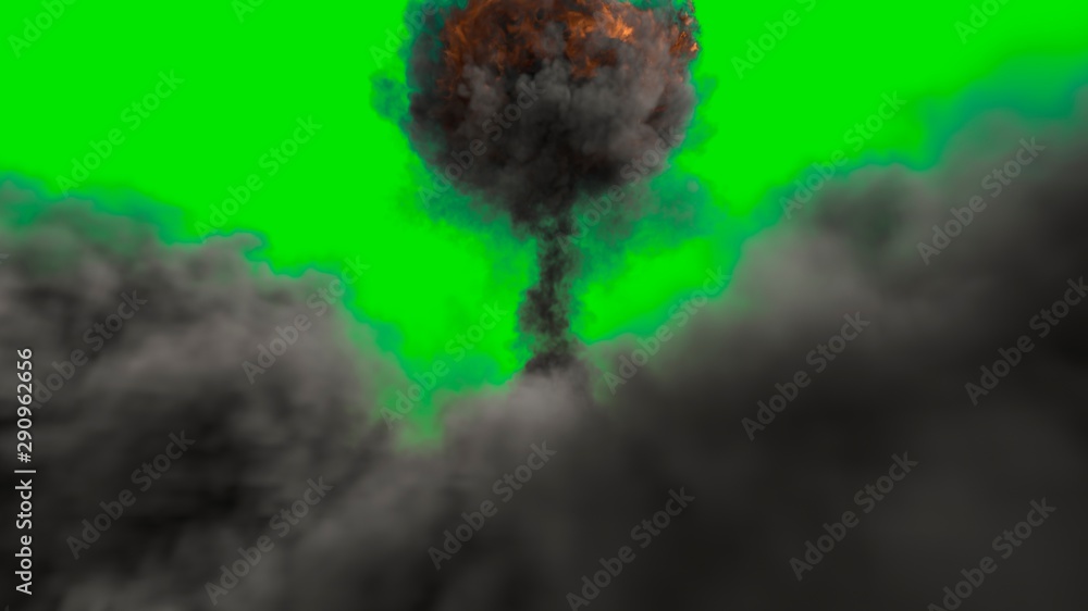 The explosion of a nuclear bomb. Realistic Atomic bomb explosion with ...