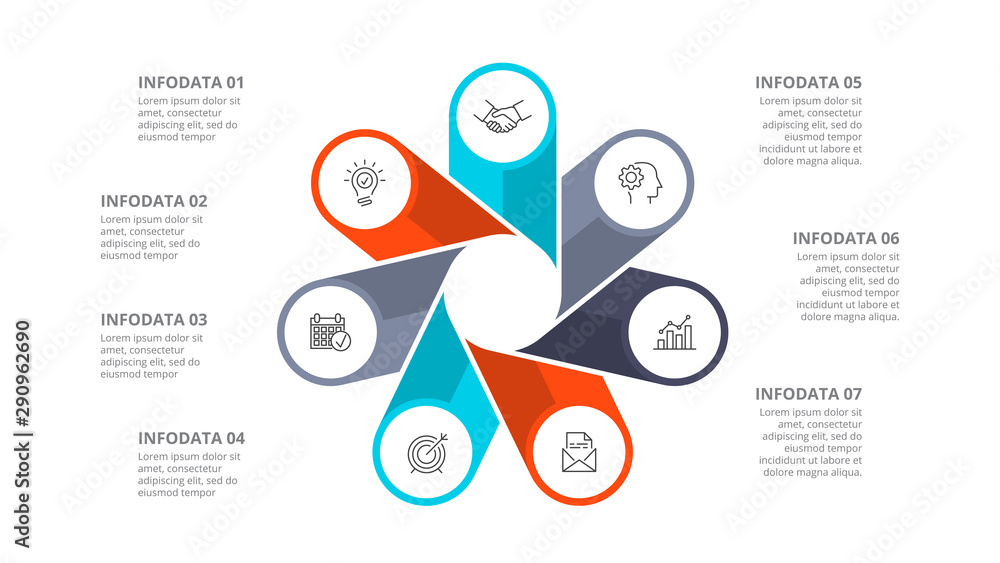 Cyclic diagram infographic with circles. Modern infographic design ...