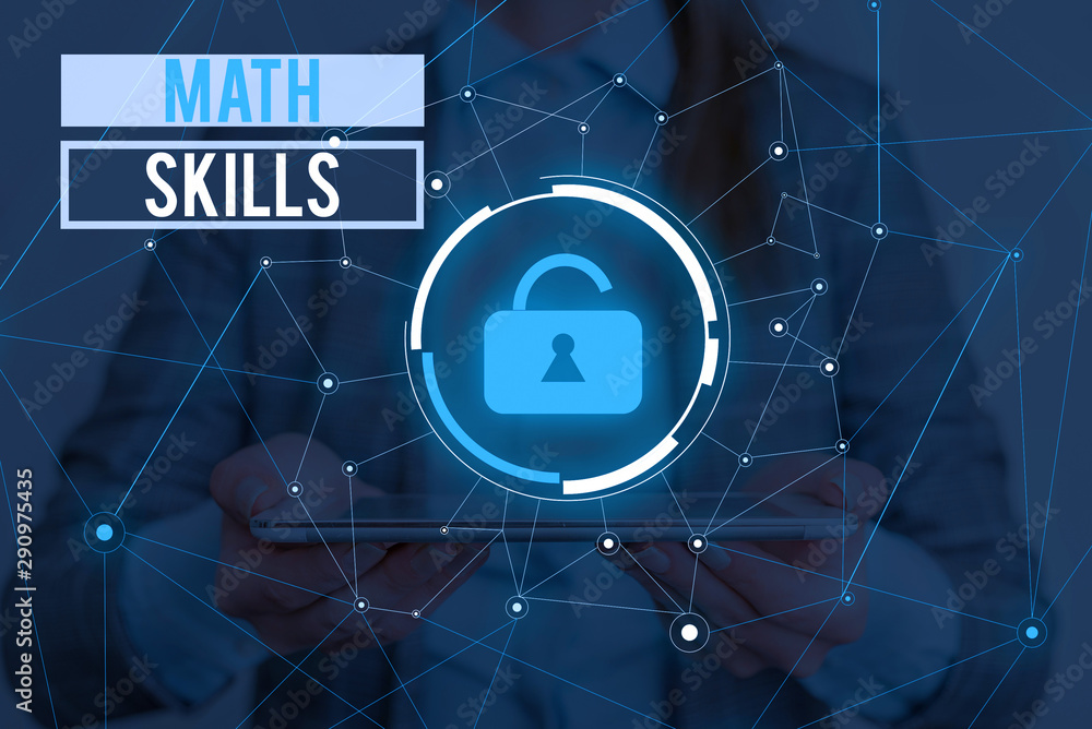 Writing note showing Math Skills. Business concept for starting to ...