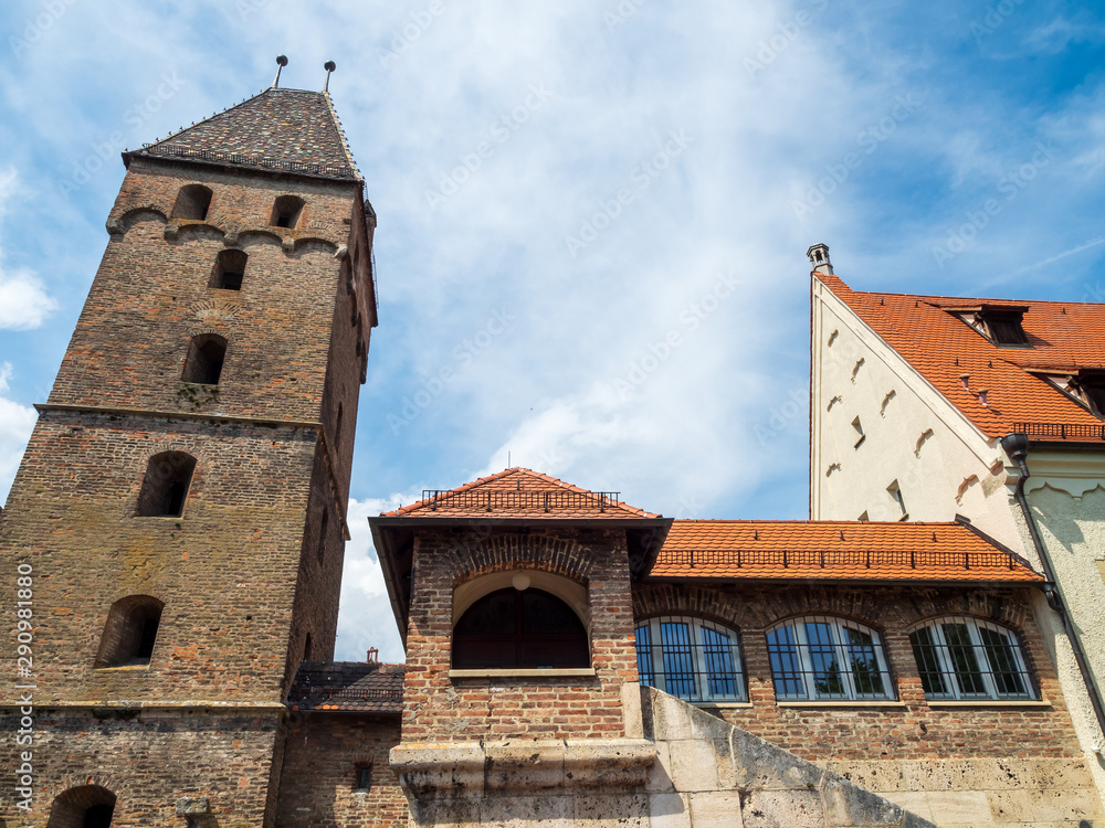 Ulm, Germany - Jul, 20th 2019:The butcher's tower (Metzgerturm) in Ulm ...