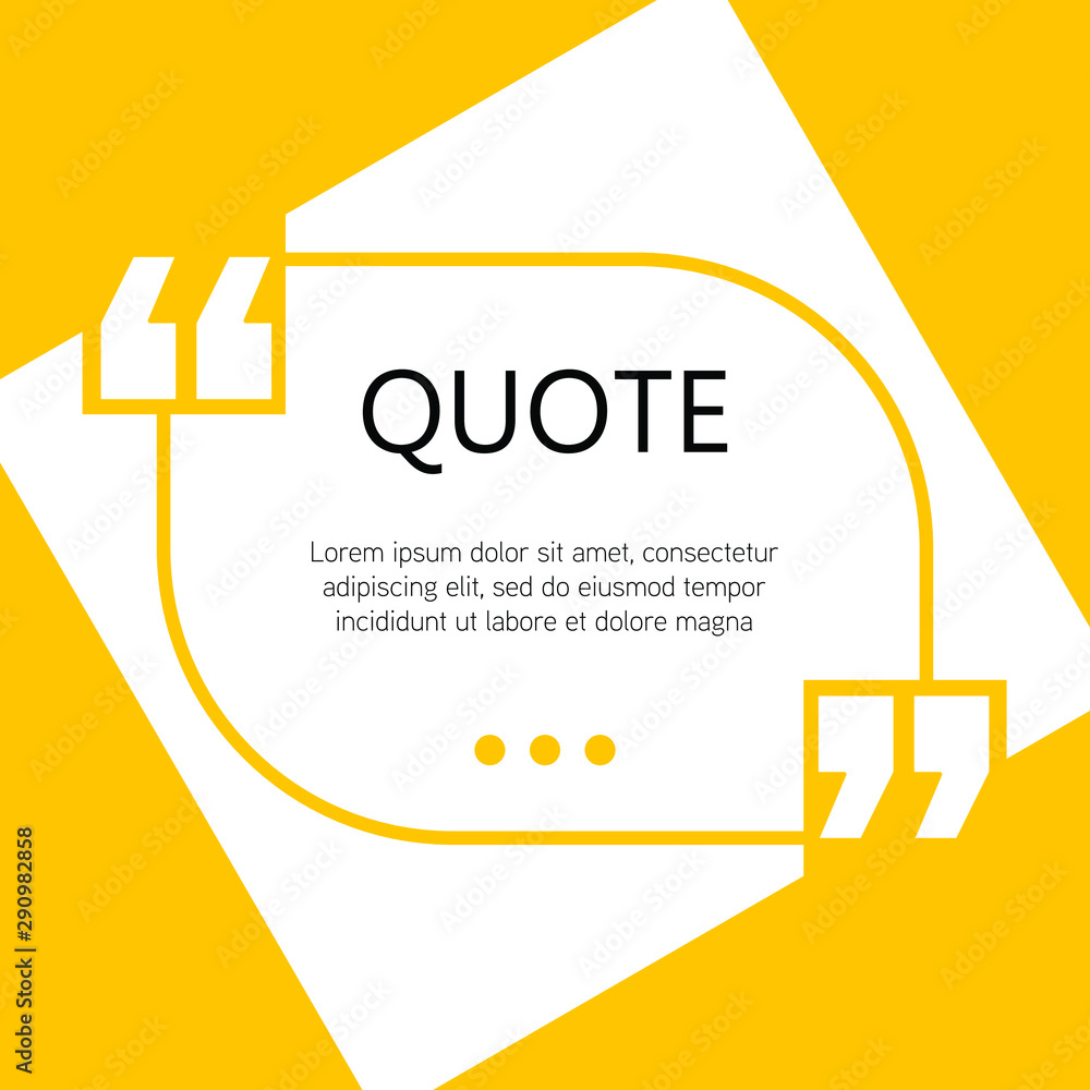 Vector illustration of quote template with text placeholder in trendy ...