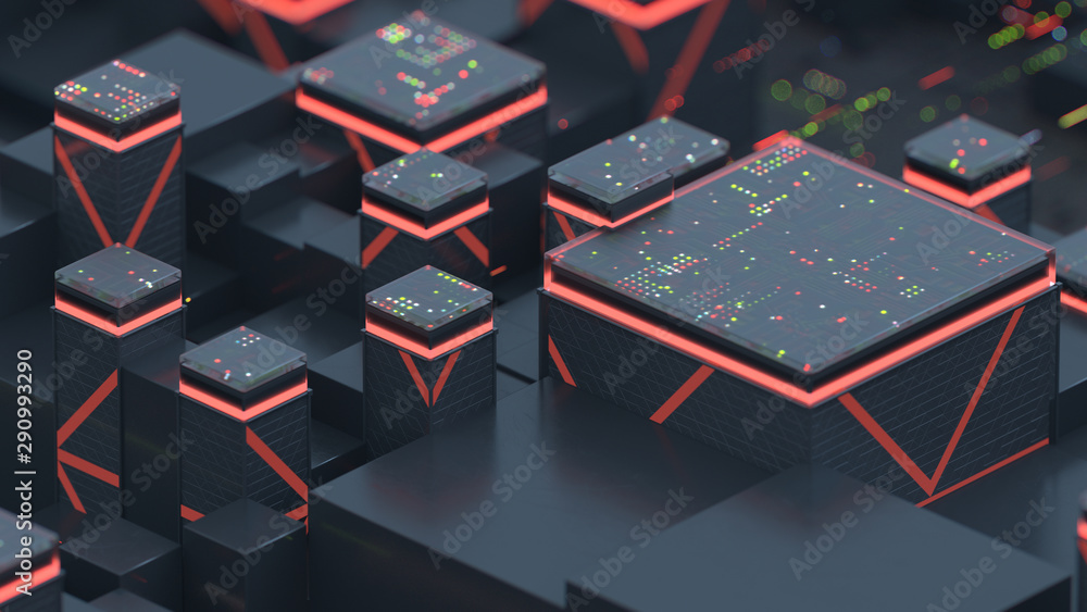 3d abstract technology background. Abstract concept data center ...