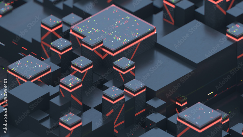 ภาพประกอบสต็อก 3d abstract technology background. Abstract concept data ...