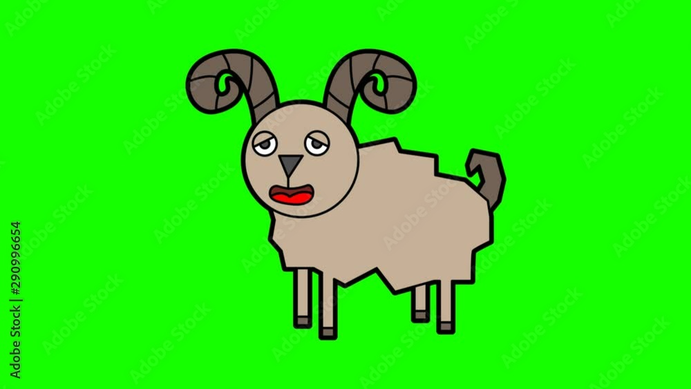 Aries zodiac animation green screen. 2D flat simple motion vídeo do ...