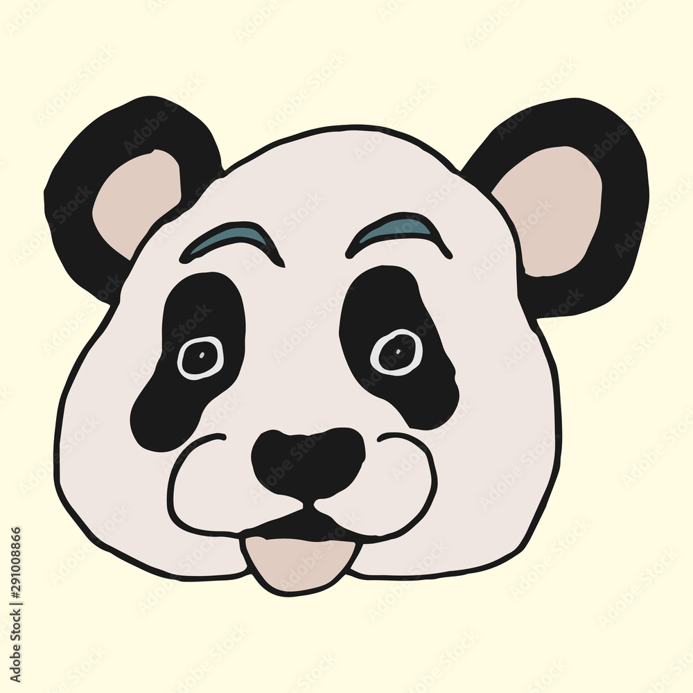 Cartoon drawing of a muzzle of a panda Stock Vector | Adobe Stock