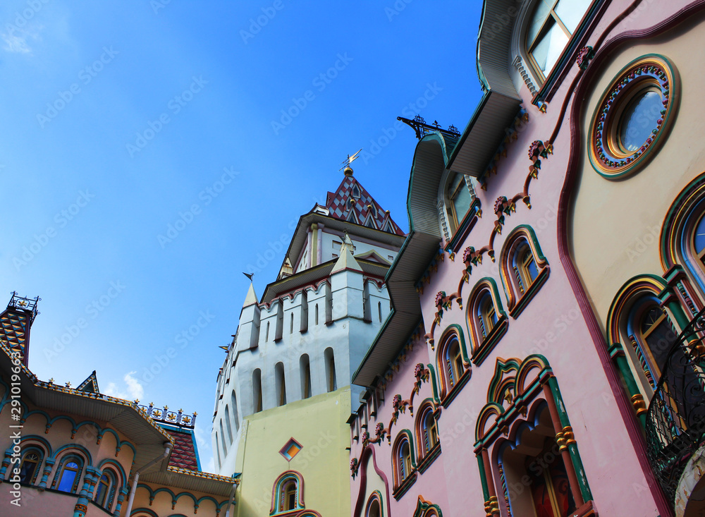 Colorful architecture of classic european style houses at Izmailovsky ...