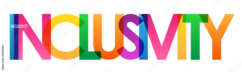 INCLUSIVITY colorful rainbow typography banner Stock Vector | Adobe Stock