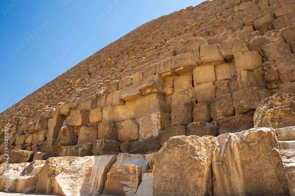 View fron bottom of The Great Pyramid of Giza ( Pyramid of Khufu or the ...