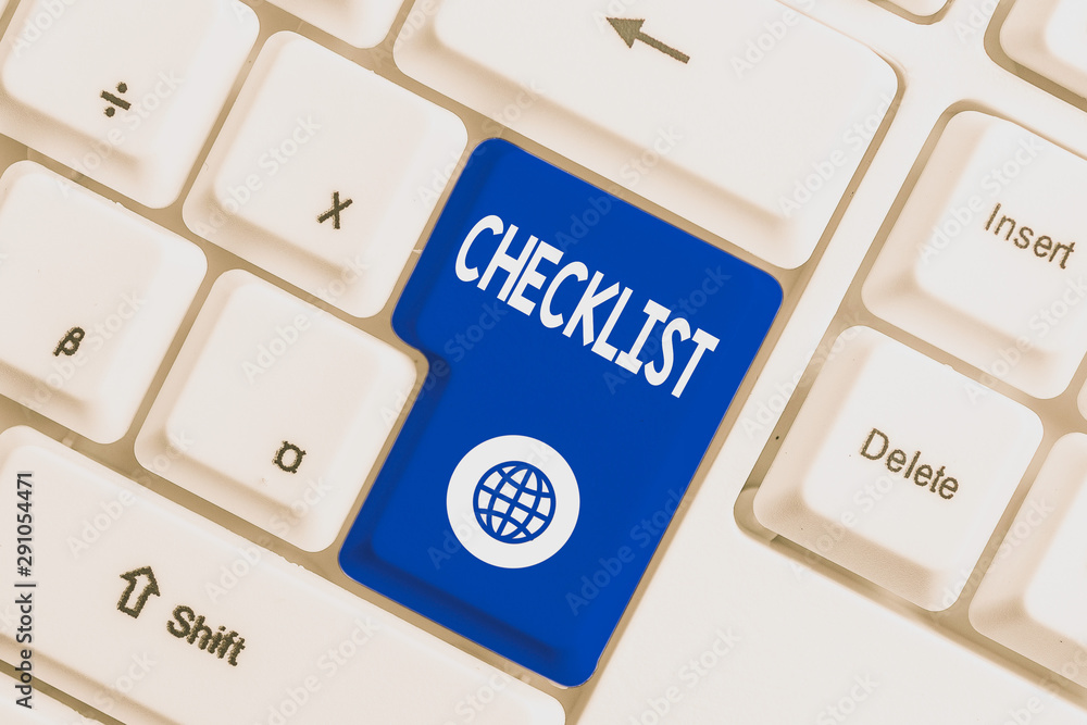 Writing note showing Checklist. Business concept for List down of the ...