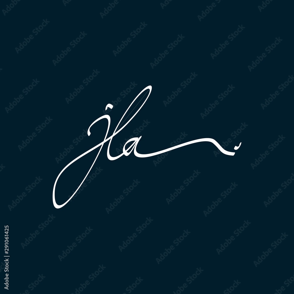 letter JLA logo design inspiration . JLA calligraphy icon . JLA ...