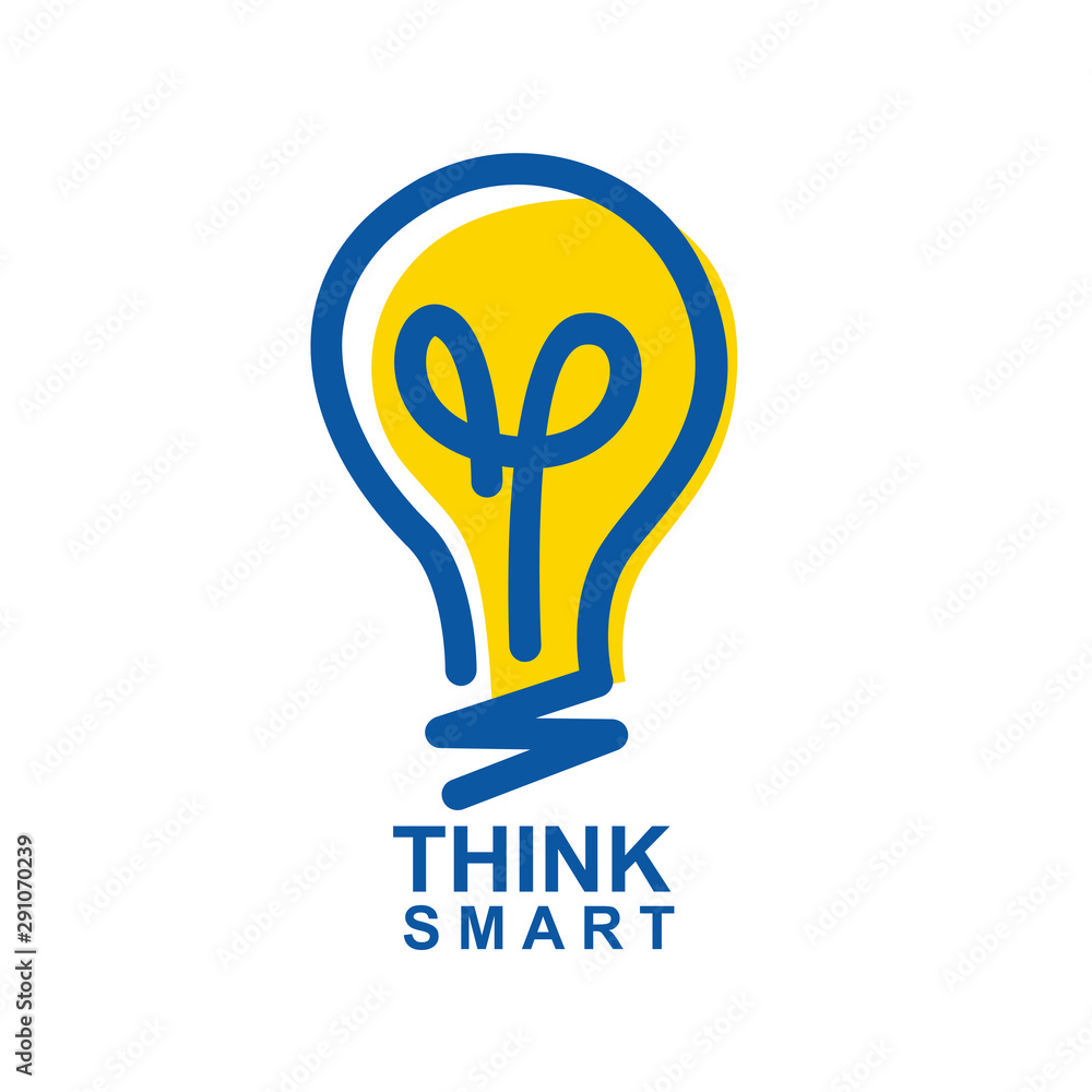 smart idea, bulb logo icon vector design. thinking and creative logo ...