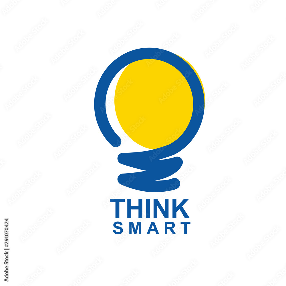 smart idea, bulb logo icon vector design. thinking and creative logo ...