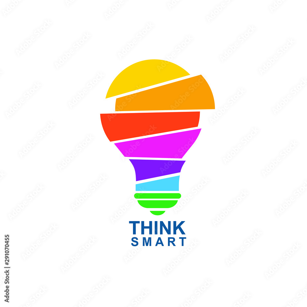 smart idea, bulb logo icon vector design. thinking and creative logo ...