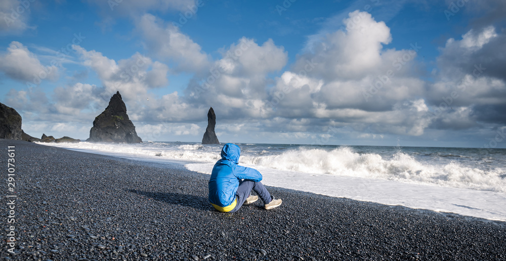 Reynisfjara Black Sand Beach in Vik, Iceland Stock Photo | Adobe Stock