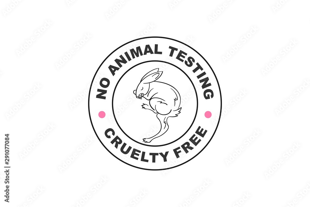 no animal testing logo or cruelty free logo with rabbit as symbol Stock ...