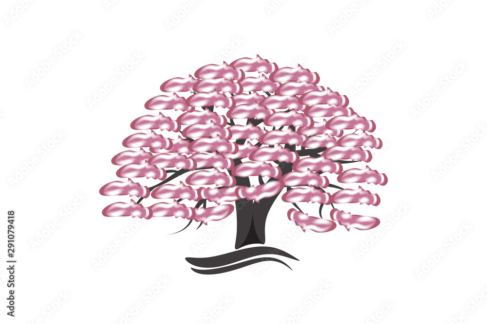 Cherry tree logo vector image design Stock Vector | Adobe Stock