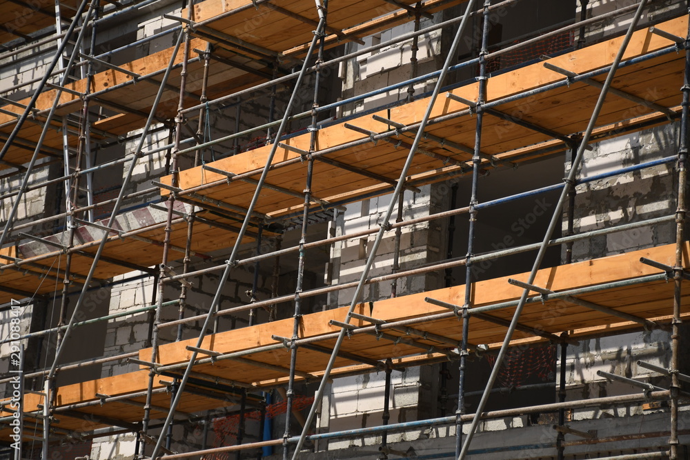 scaffolding on construction site or proper scaffolding Stock Photo ...