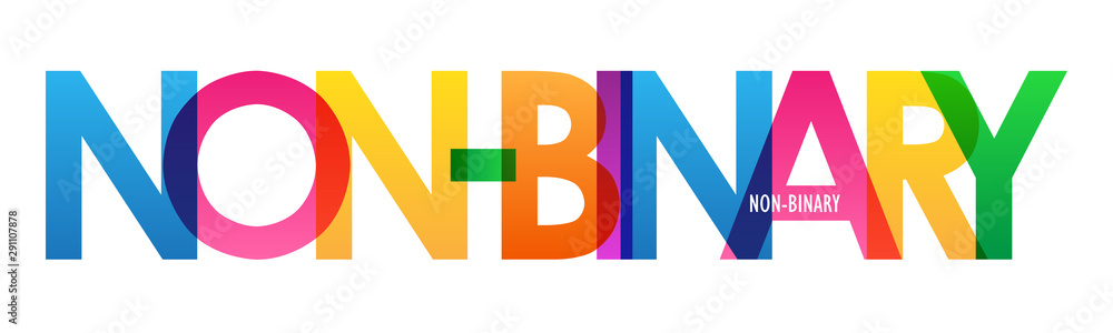 NON-BINARY colorful vector typography banner Stock Vector | Adobe Stock