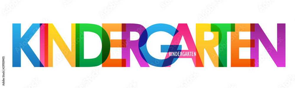 KINDERGARTEN colorful vector typography banner Stock Vector | Adobe Stock