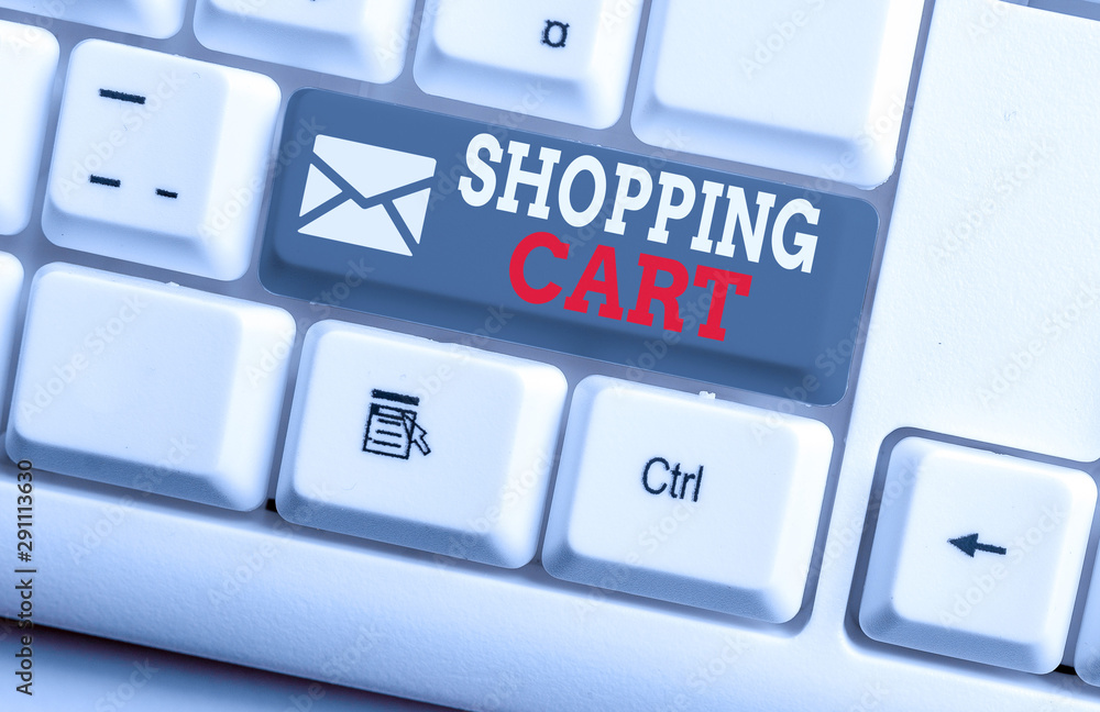 Conceptual hand writing showing Shopping Cart. Concept meaning Case ...